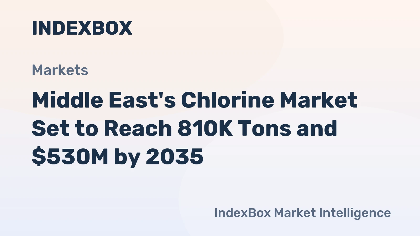 Middle East's Chlorine Market Set to Reach 810K Tons and $530M by 2035