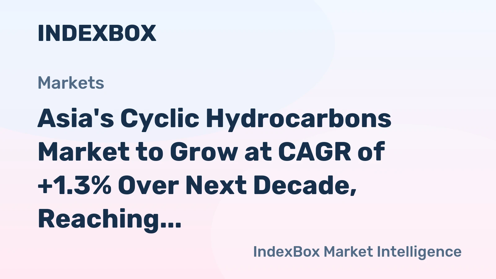 Asia's Cyclic Hydrocarbons Market to Grow at CAGR of +1.3% Over Next Decade, Reaching $87.8B by 2035