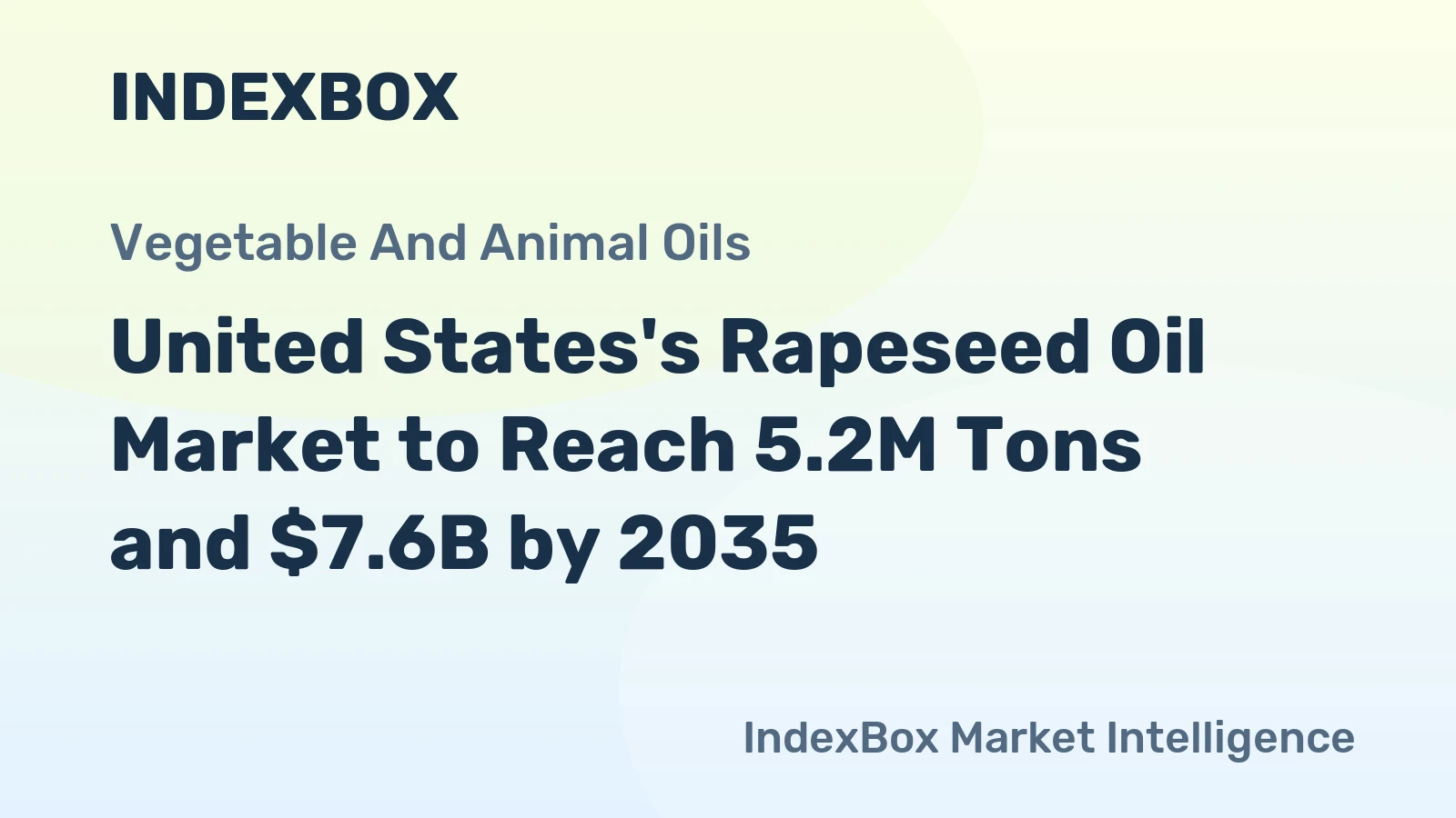 United States's Rapeseed Oil Market to Reach 5.2M Tons and $7.6B by 2035