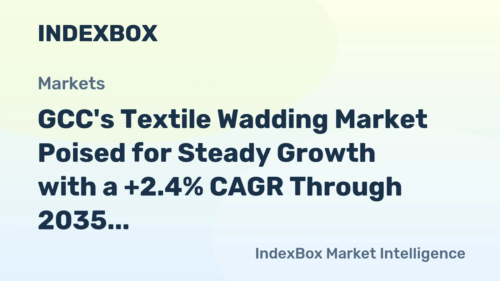 GCC's Textile Wadding Market Poised for Steady Growth with a +2.4% CAGR Through 2035