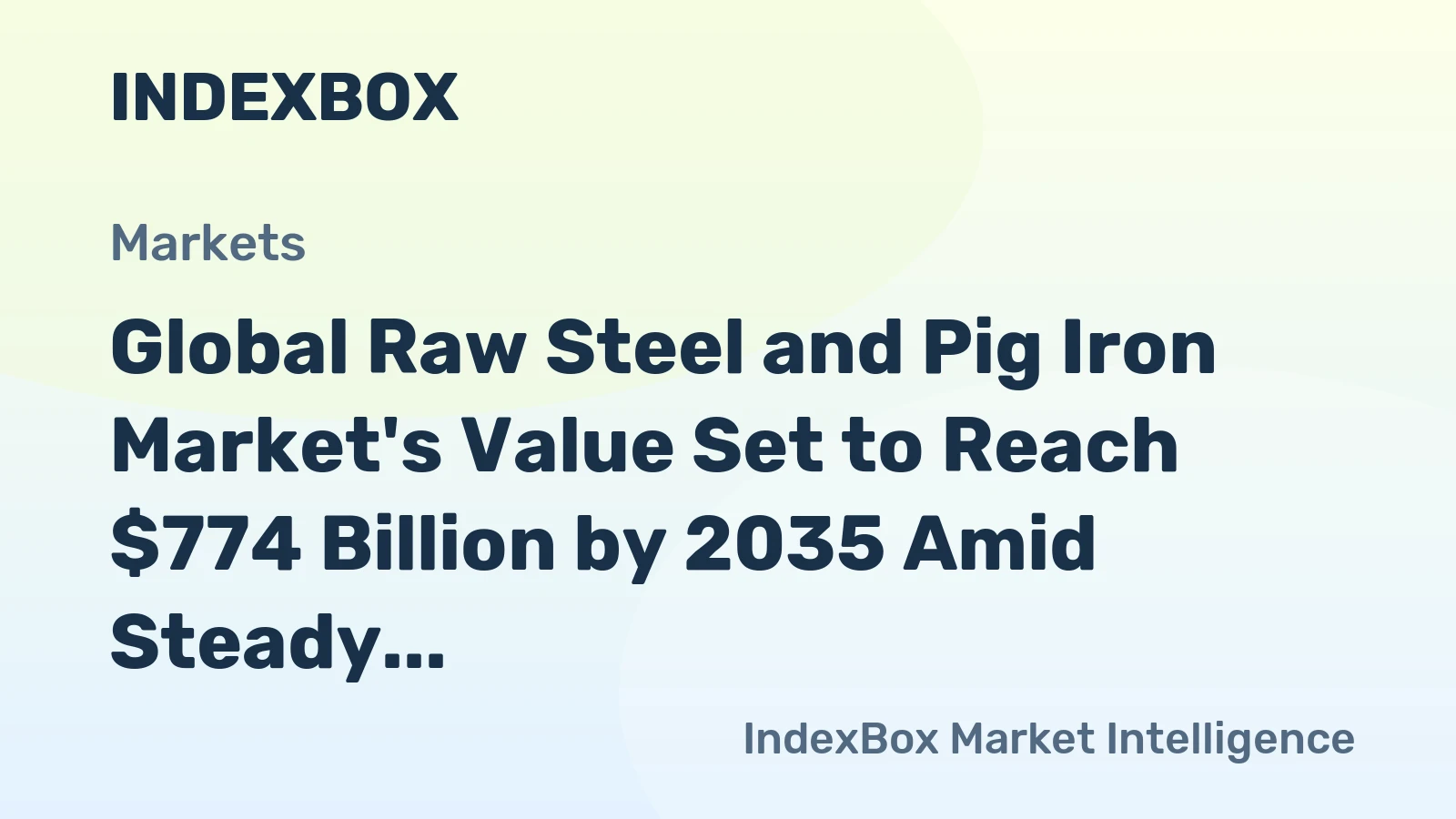 Global Raw Steel and Pig Iron Market's Value Set to Reach $774 Billion by 2035 Amid Steady Volume Growth