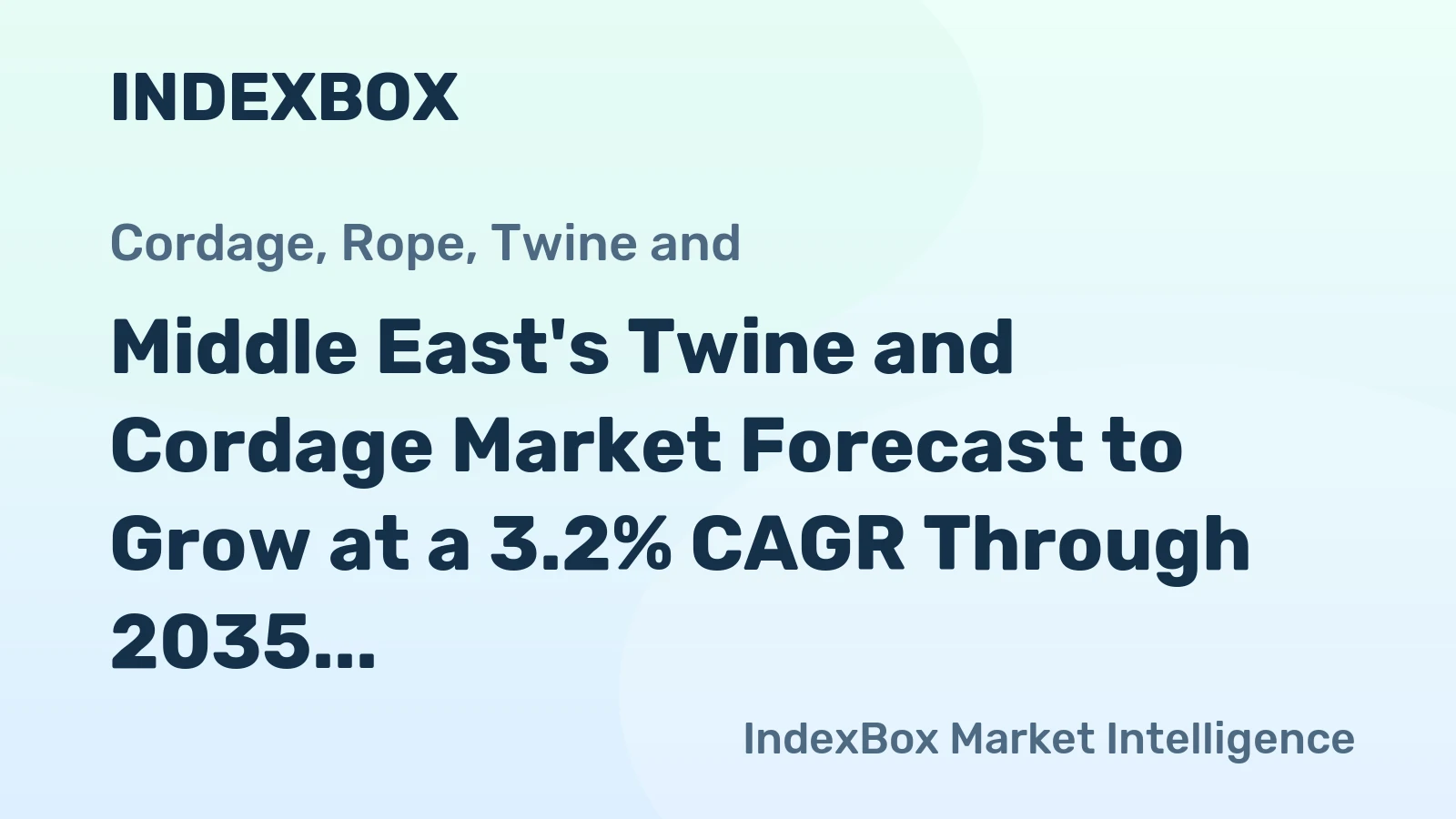 Middle East's Twine and Cordage Market Forecast to Grow at a 3.2% CAGR Through 2035