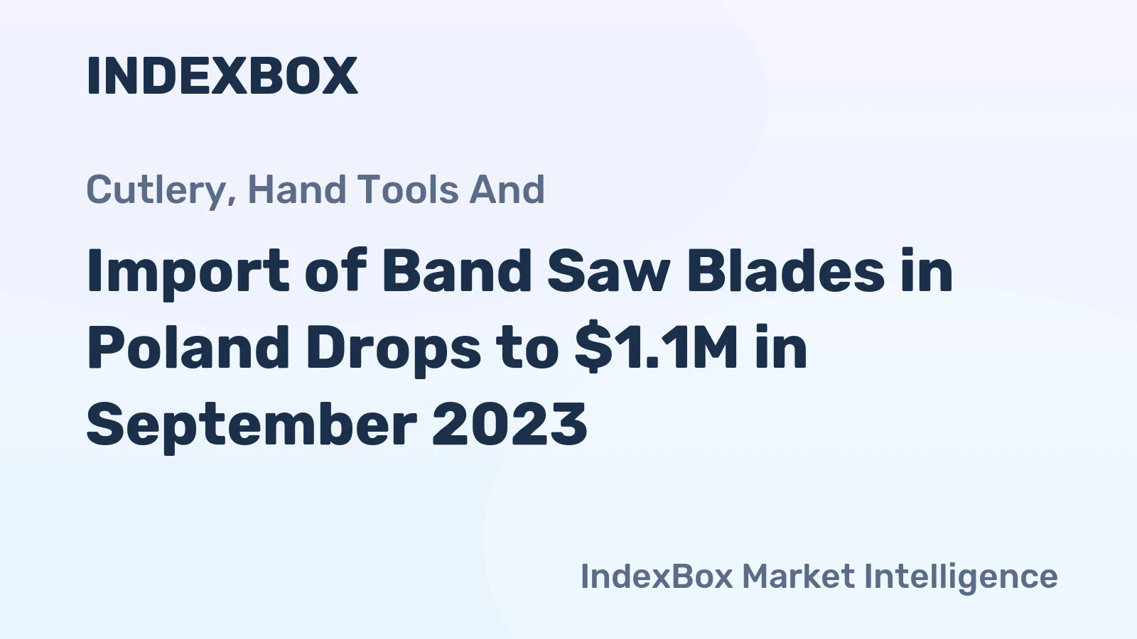 Import of Band Saw Blades in Poland Drops to $1.1M in September 2023