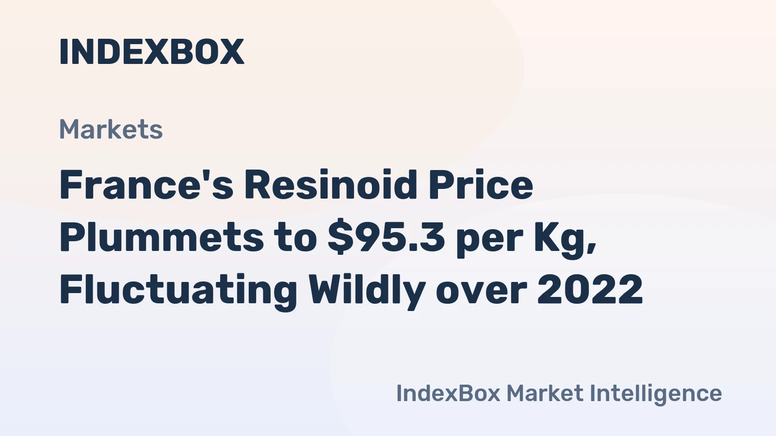 France's Resinoid Price Plummets to $95.3 per Kg, Fluctuating Wildly over 2022