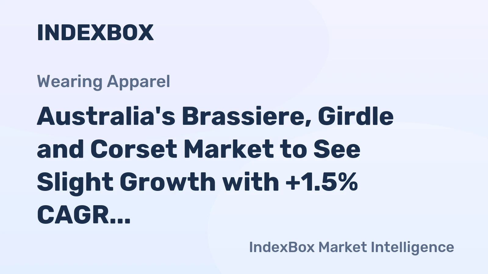 Australia's Brassiere, Girdle and Corset Market to See Slight Growth with +1.5% CAGR