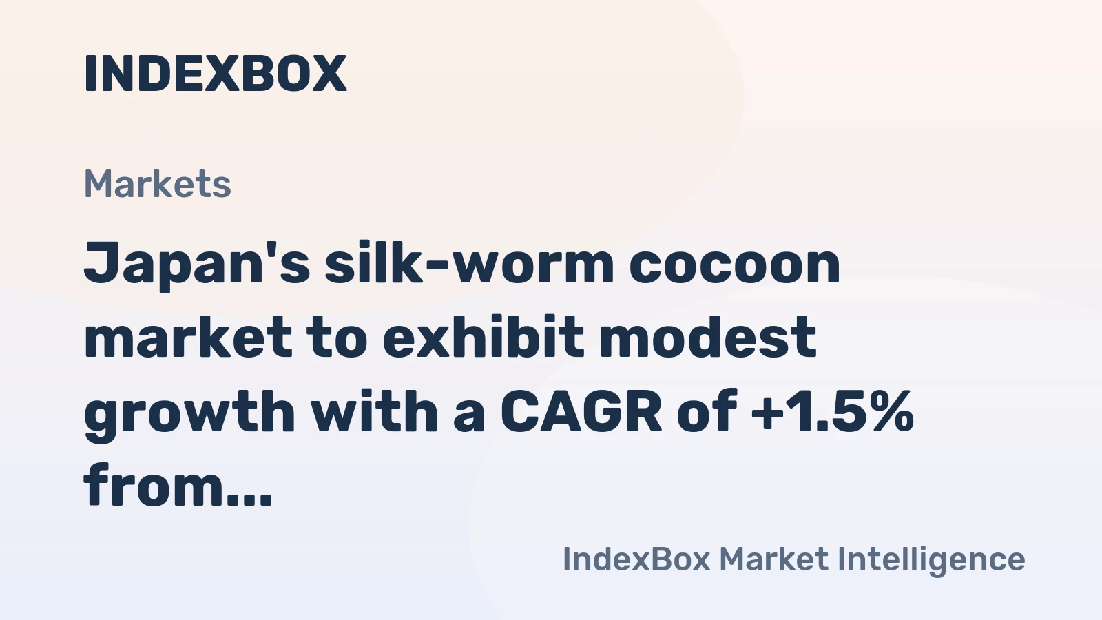 Japan's silk-worm cocoon market to exhibit modest growth with a CAGR of +1.5% from 2024 to 2035