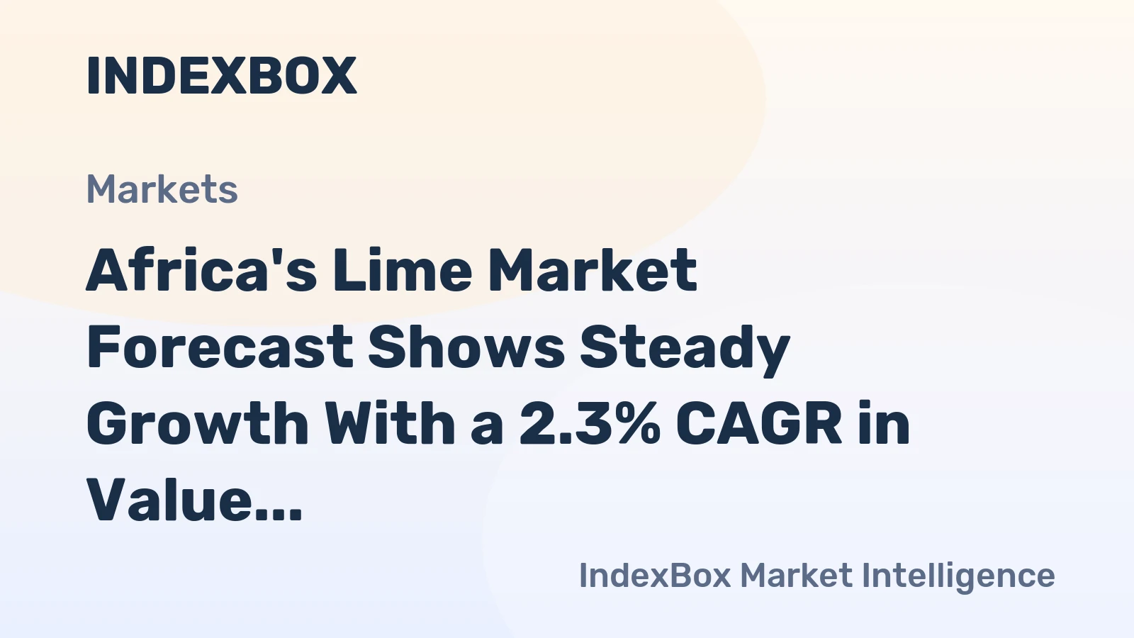 Africa's Lime Market Forecast Shows Steady Growth With a 2.3% CAGR in Value Through 2035