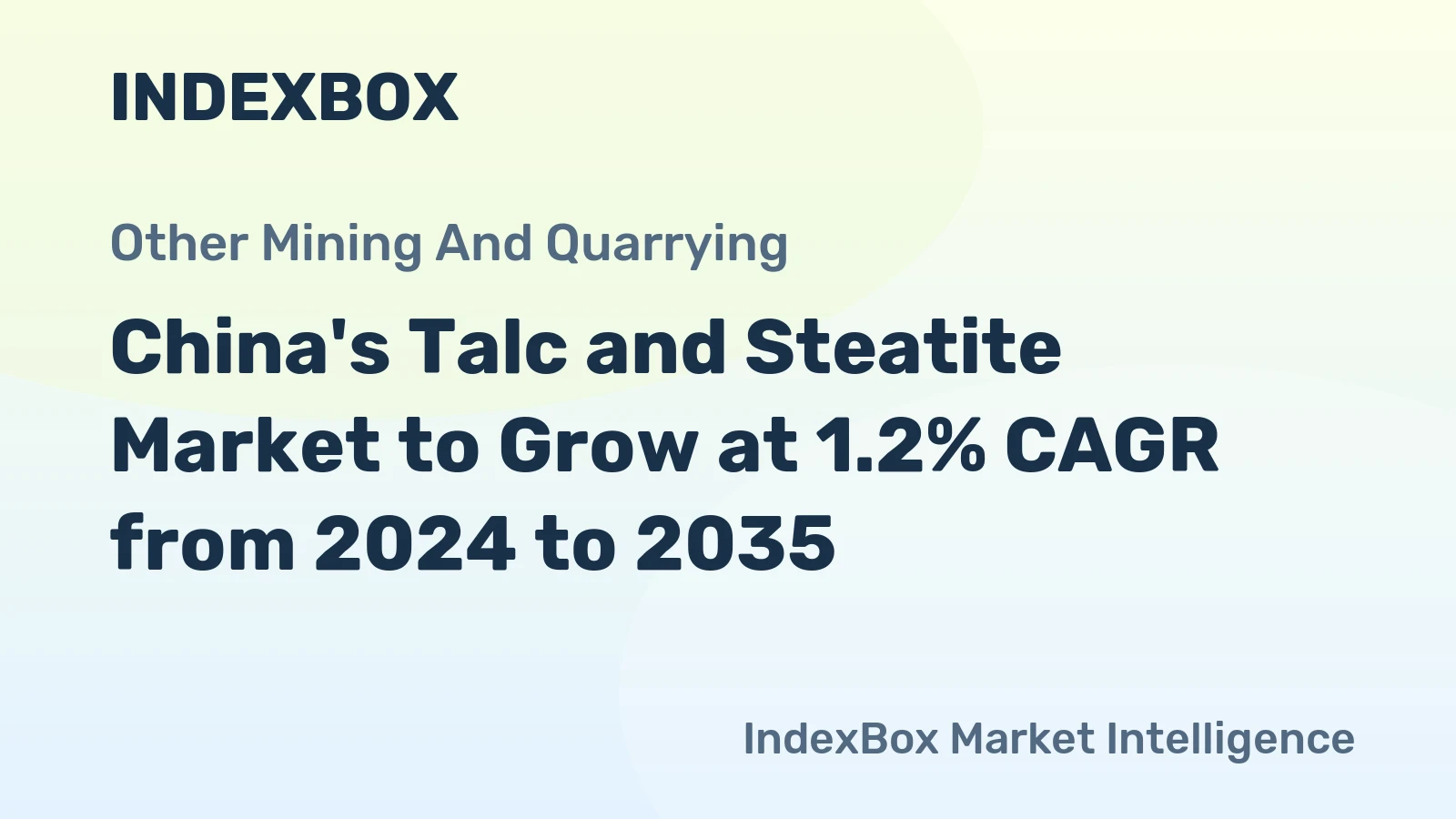 China's Talc and Steatite Market to Grow at 1.2% CAGR from 2024 to 2035