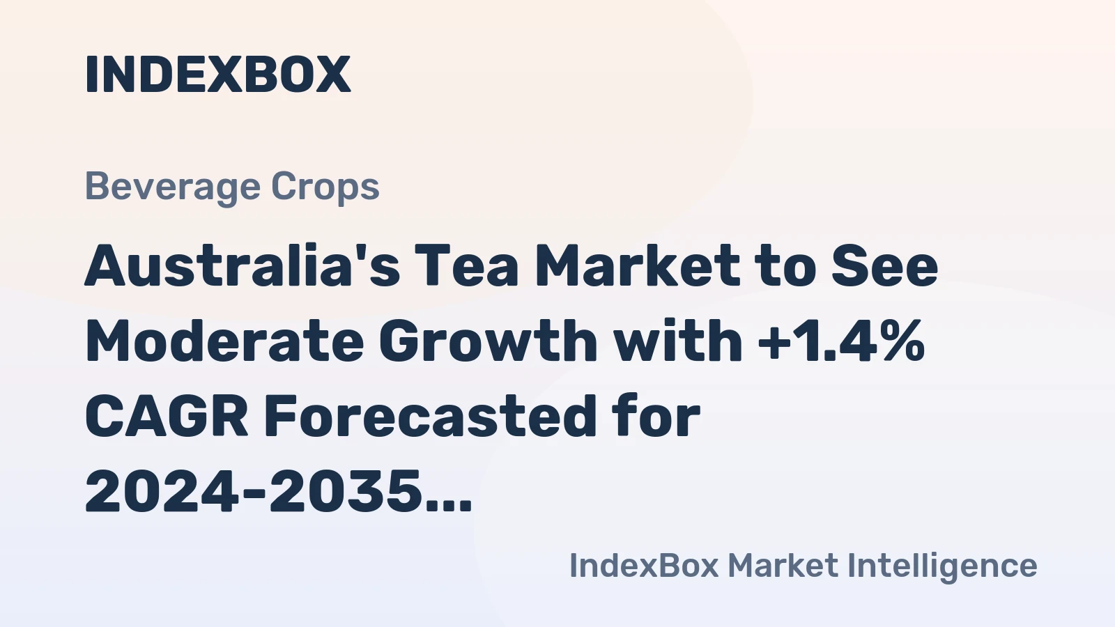 Australia's Tea Market to See Moderate Growth with +1.4% CAGR Forecasted for 2024-2035