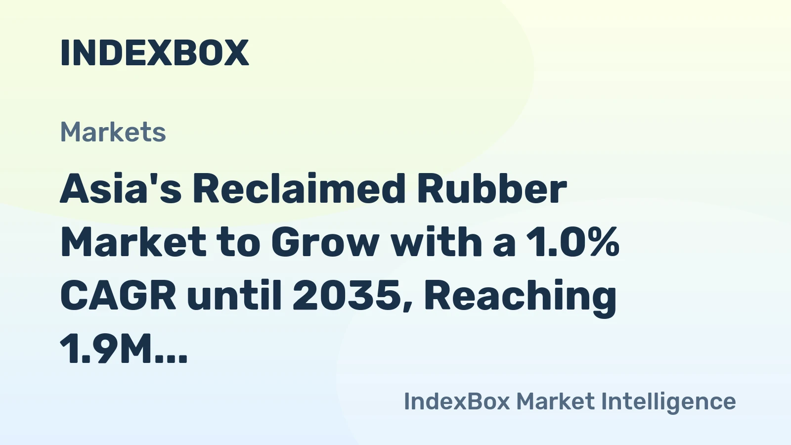 Asia's Reclaimed Rubber Market to Grow with a 1.0% CAGR until 2035, Reaching 1.9M Tons