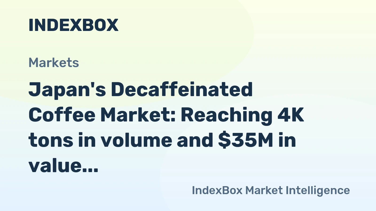 Japan's Decaffeinated Coffee Market: Reaching 4K tons in volume and $35M in value by 2035