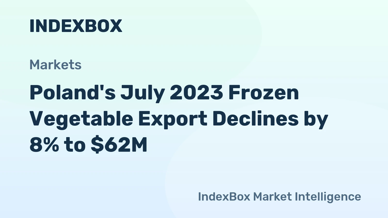 Poland's July 2023 Frozen Vegetable Export Declines by 8% to $62M