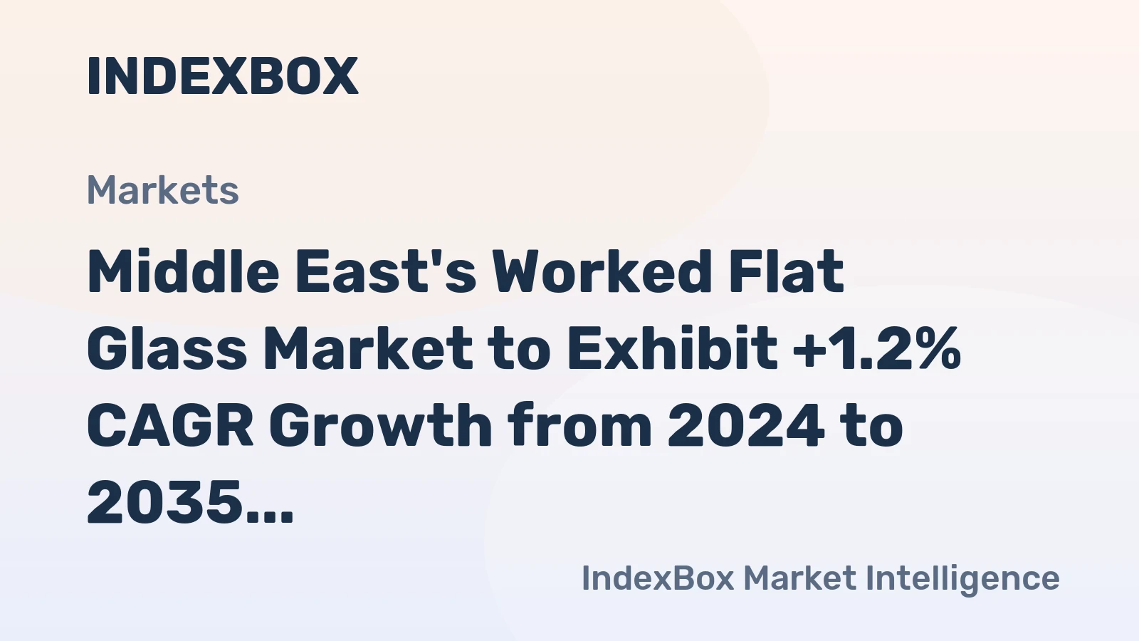 Middle East's Worked Flat Glass Market to Exhibit +1.2% CAGR Growth from 2024 to 2035