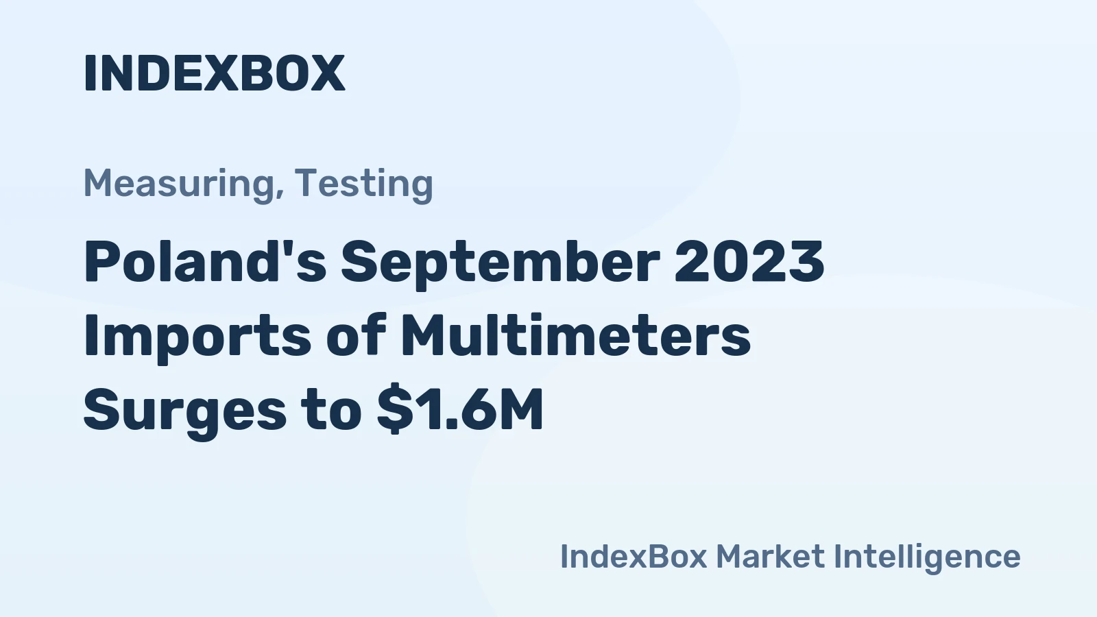 Poland's September 2023 Imports of Multimeters Surges to $1.6M