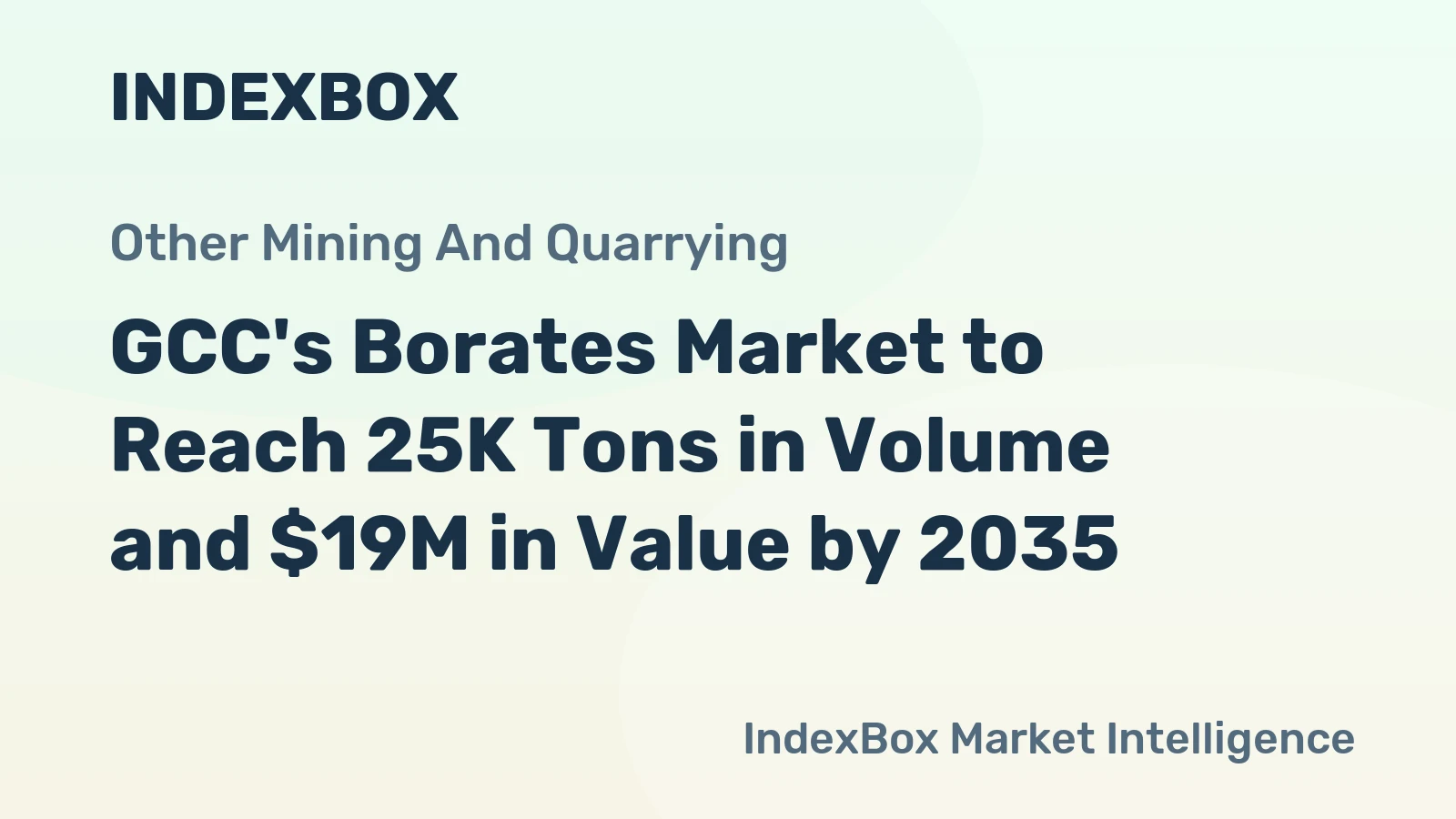 GCC's Borates Market to Reach 25K Tons in Volume and $19M in Value by 2035