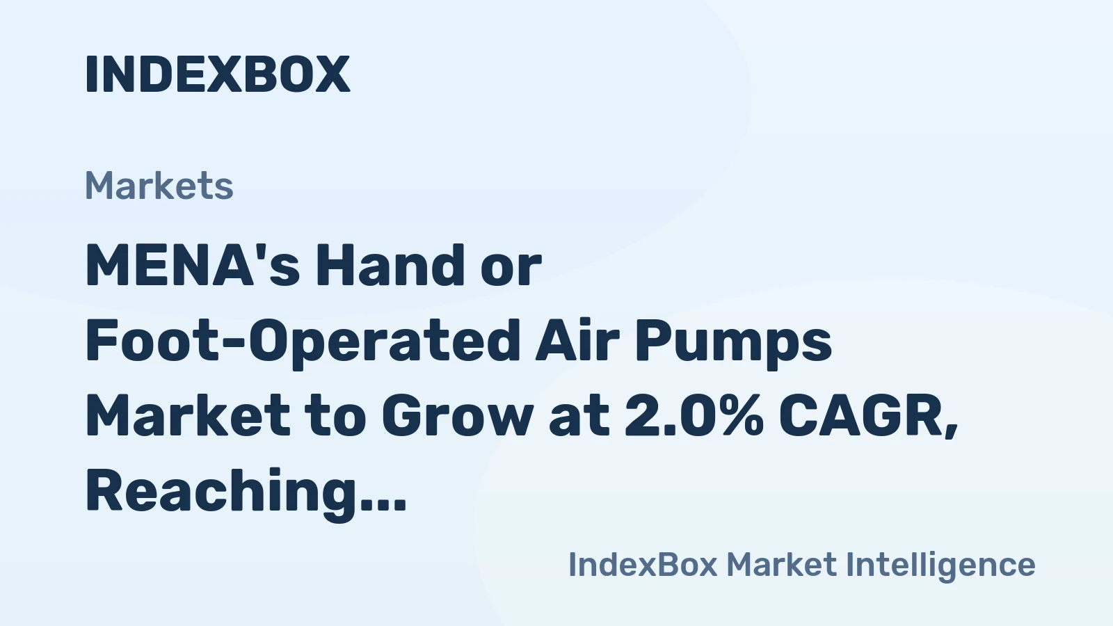 MENA's Hand or Foot-Operated Air Pumps Market to Grow at 2.0% CAGR, Reaching $322M by 2035