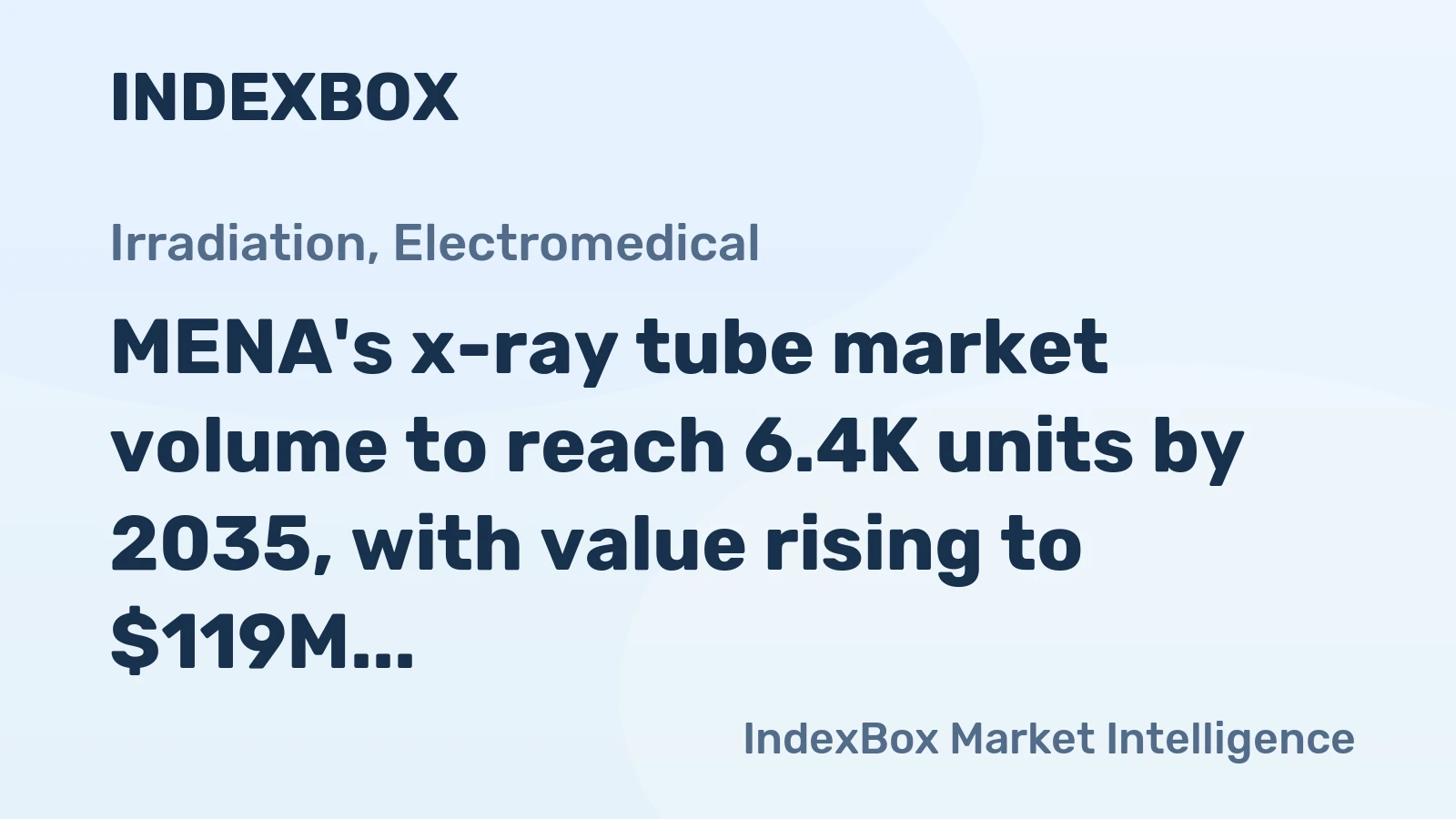 MENA's x-ray tube market volume to reach 6.4K units by 2035, with value rising to $119M.