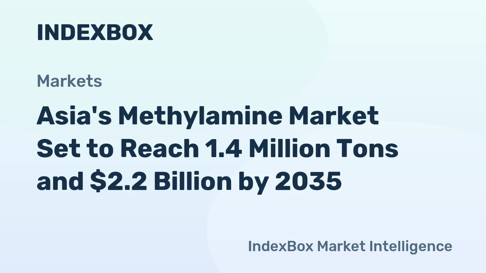 Asia's Methylamine Market Set to Reach 1.4 Million Tons and $2.2 Billion by 2035