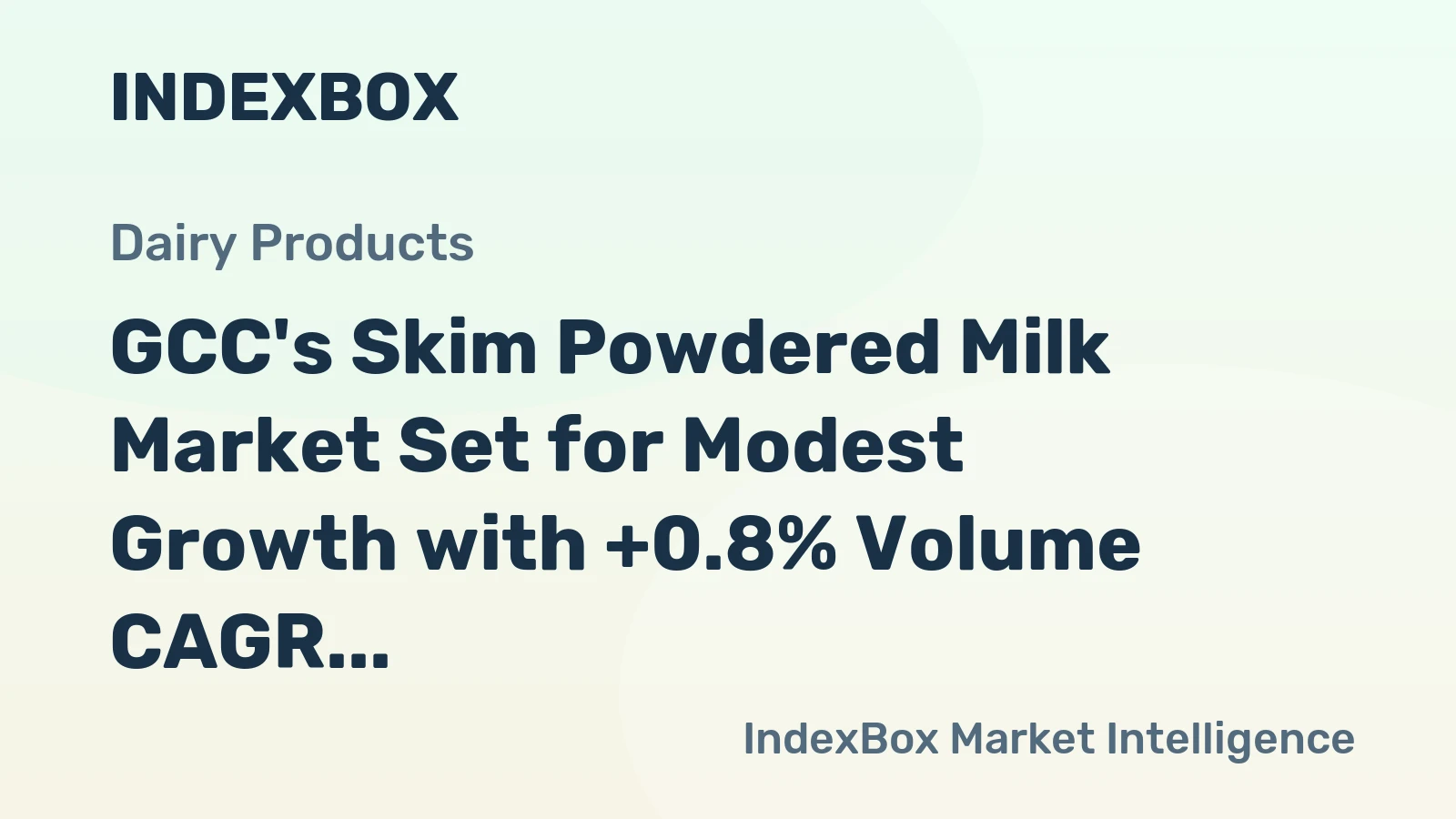 GCC's Skim Powdered Milk Market Set for Modest Growth with +0.8% Volume CAGR Through 2035