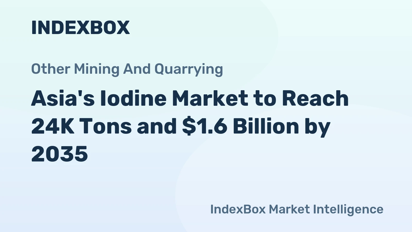 Asia's Iodine Market to Reach 24K Tons and $1.6 Billion by 2035