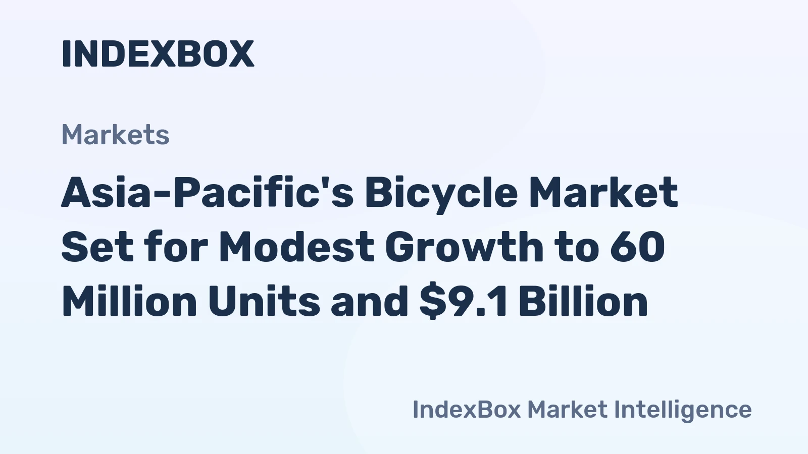 Asia-Pacific's Bicycle Market Set for Modest Growth to 60 Million Units and $9.1 Billion