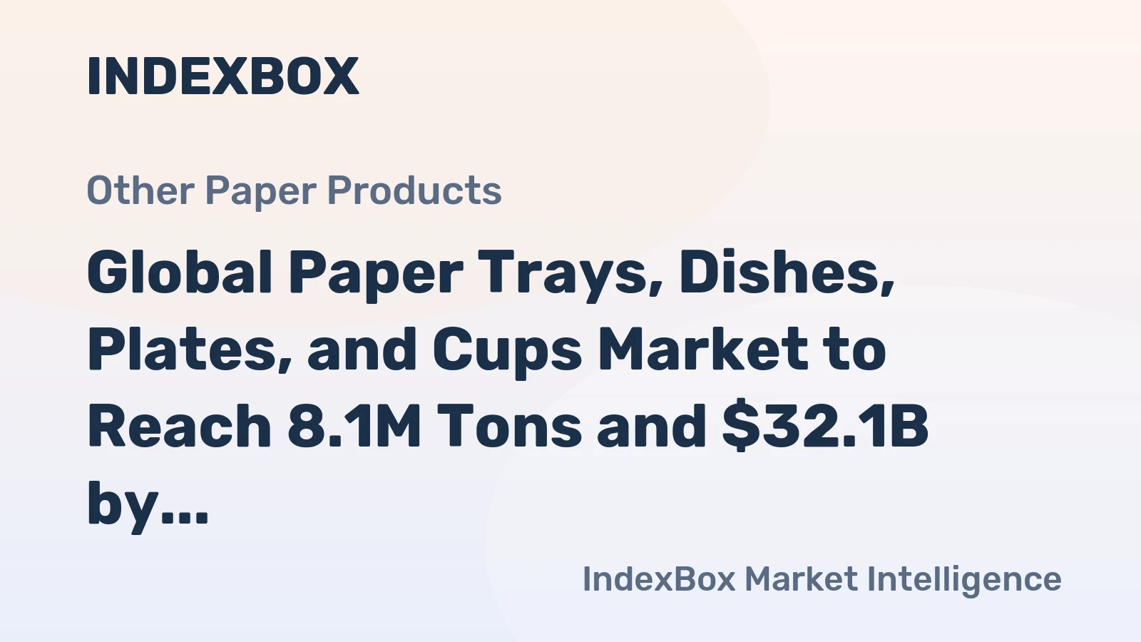 Global Paper Trays, Dishes, Plates, and Cups Market to Reach 8.1M Tons and $32.1B by 2035