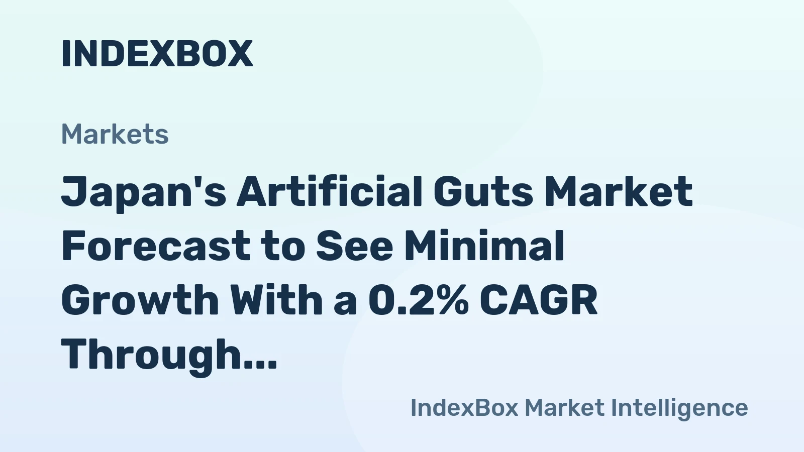 Japan's Artificial Guts Market Forecast to See Minimal Growth With a 0.2% CAGR Through 2035