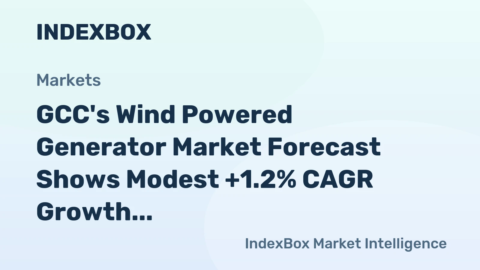 GCC's Wind Powered Generator Market Forecast Shows Modest +1.2% CAGR Growth Through 2035