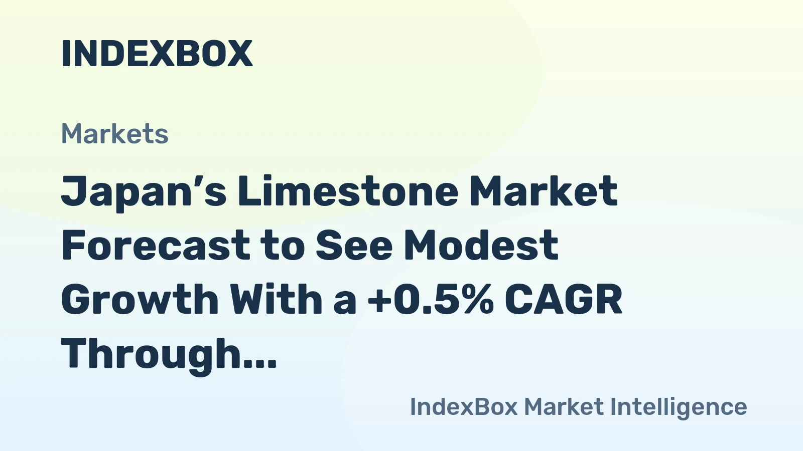 Japan’s Limestone Market Forecast to See Modest Growth With a +0.5% CAGR Through 2035