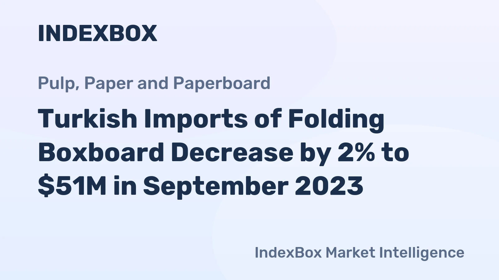 Turkish Imports of Folding Boxboard Decrease by 2% to $51M in September 2023
