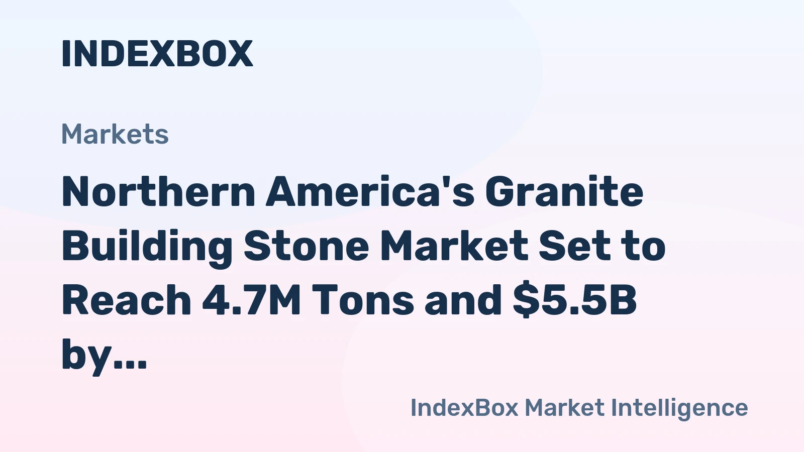 Northern America's Granite Building Stone Market Set to Reach 4.7M Tons and $5.5B by 2035