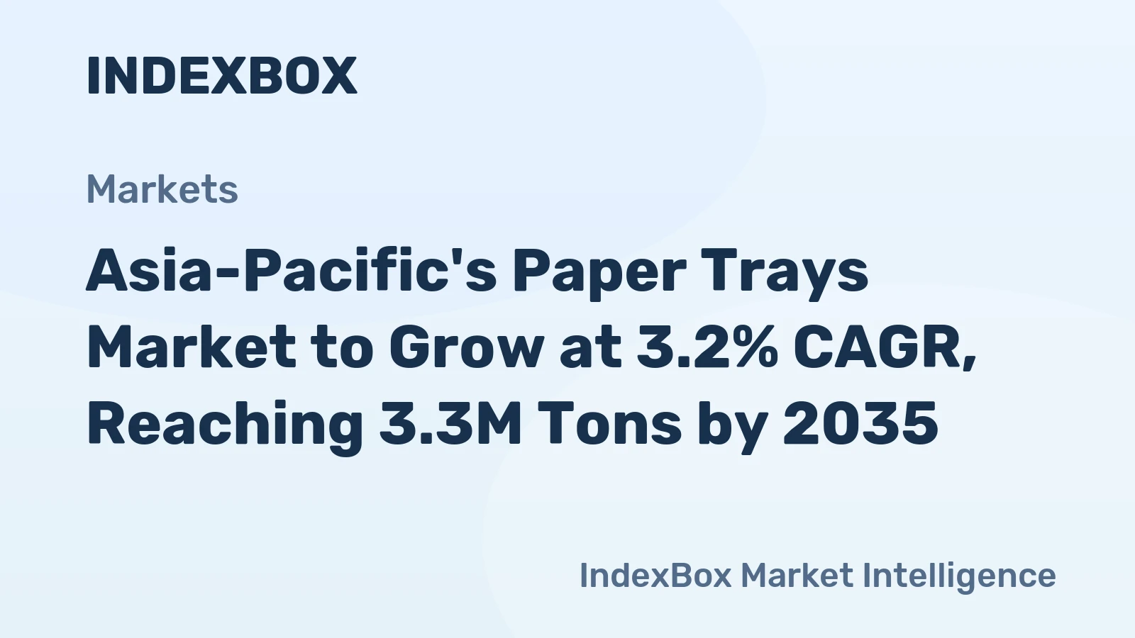 Asia-Pacific's Paper Trays Market to Grow at 3.2% CAGR, Reaching 3.3M Tons by 2035
