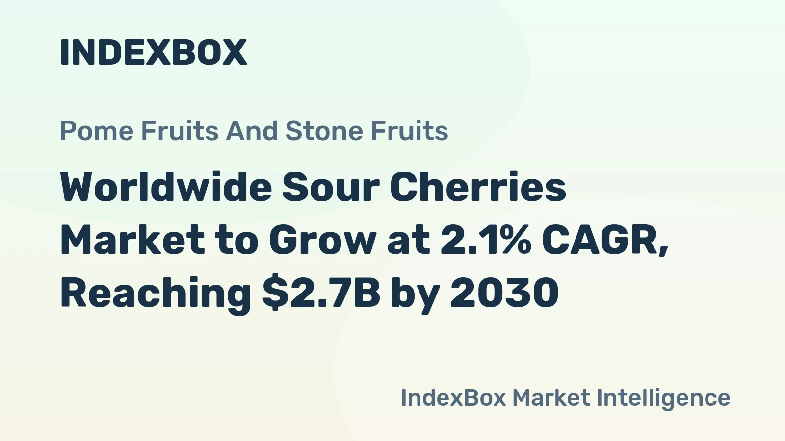 Worldwide Sour Cherries Market to Grow at 2.1% CAGR, Reaching $2.7B by 2030