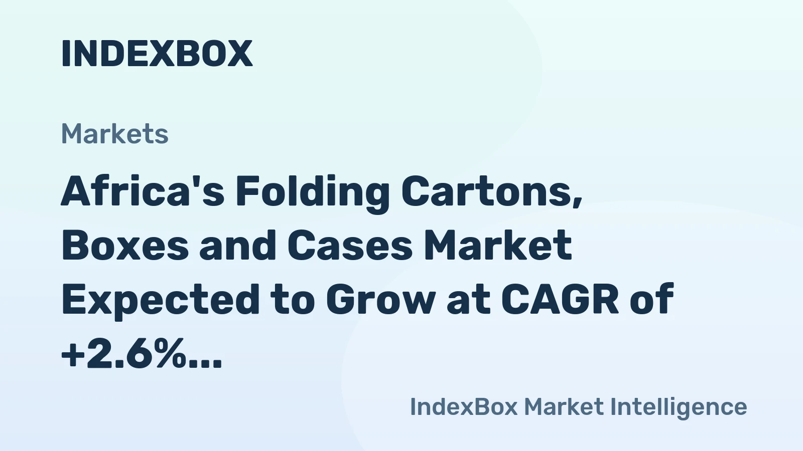 Africa's Folding Cartons, Boxes and Cases Market Expected to Grow at CAGR of +2.6% Through 2035