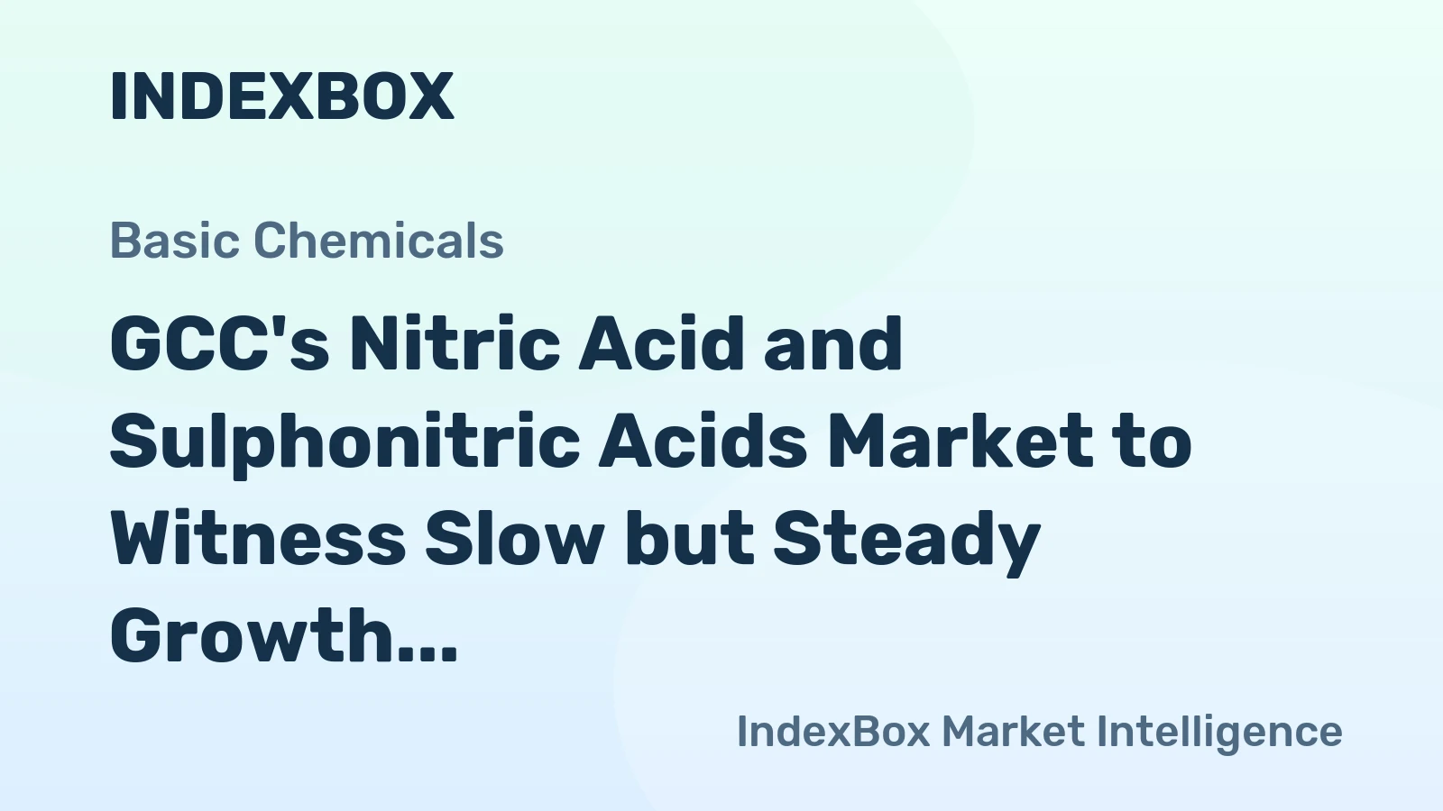GCC's Nitric Acid and Sulphonitric Acids Market to Witness Slow but Steady Growth with CAGR of +0.5% by 2035