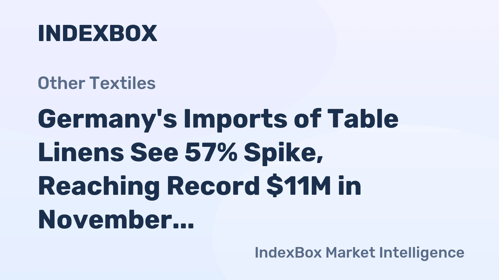 Germany's Imports of Table Linens See 57% Spike, Reaching Record $11M in November 2023