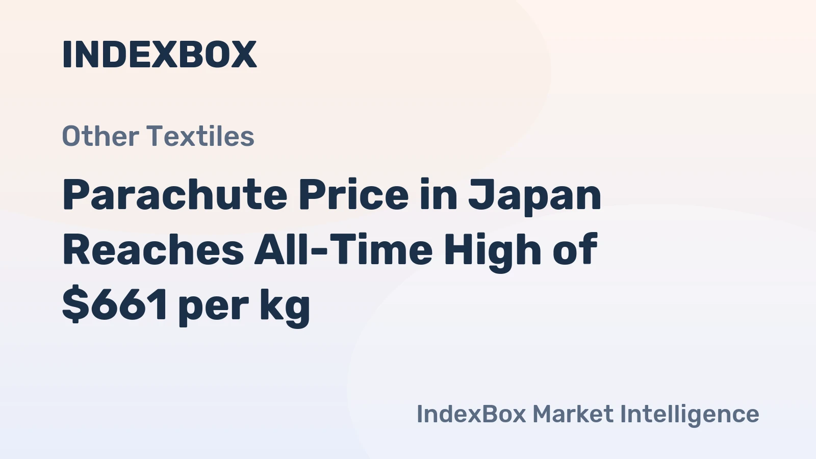 Parachute Price in Japan Reaches All-Time High of $661 per kg