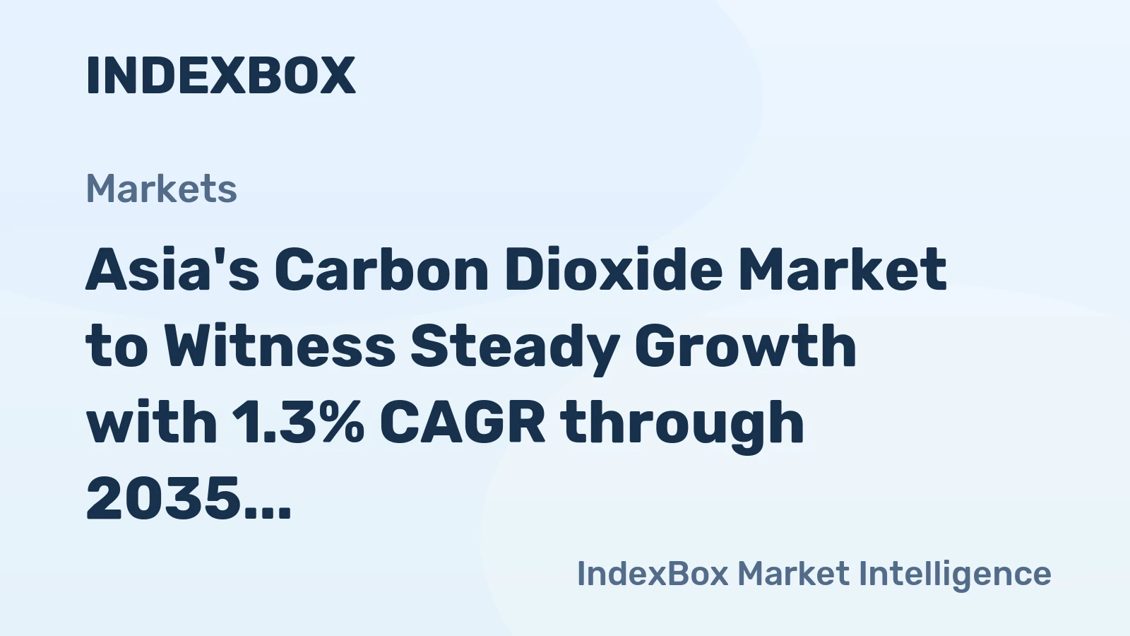 Asia's Carbon Dioxide Market to Witness Steady Growth with 1.3% CAGR through 2035, Reaching 30M Tons