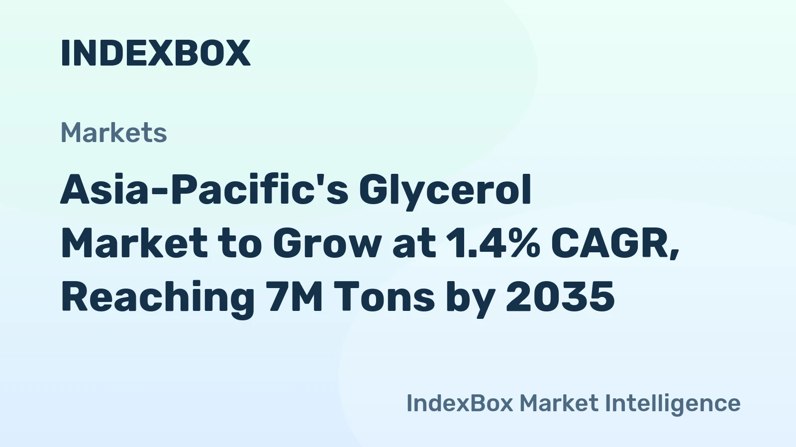Asia-Pacific's Glycerol Market to Grow at 1.4% CAGR, Reaching 7M Tons by 2035