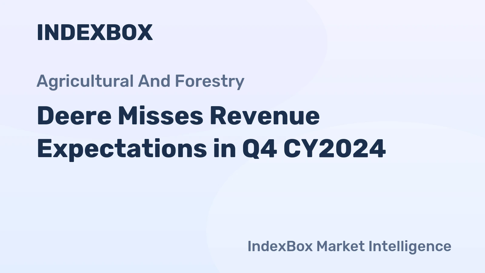 Deere Misses Revenue Expectations in Q4 CY2024