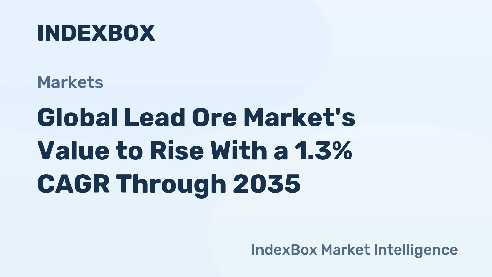 Global Lead Ore Market's Value to Rise With a 1.3% CAGR Through 2035