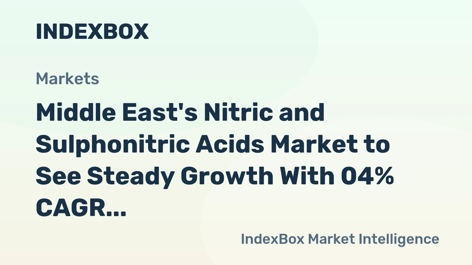 Middle East's Nitric and Sulphonitric Acids Market to See Steady Growth With 04% CAGR