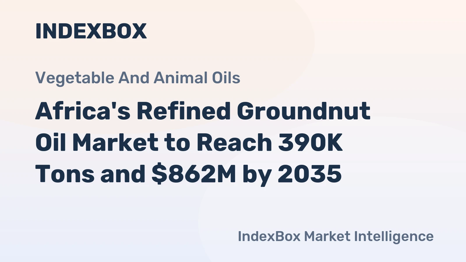Africa's Refined Groundnut Oil Market to Reach 390K Tons and $862M by 2035