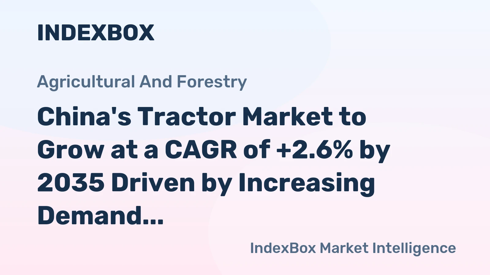 China's Tractor Market to Grow at a CAGR of +2.6% by 2035 Driven by Increasing Demand