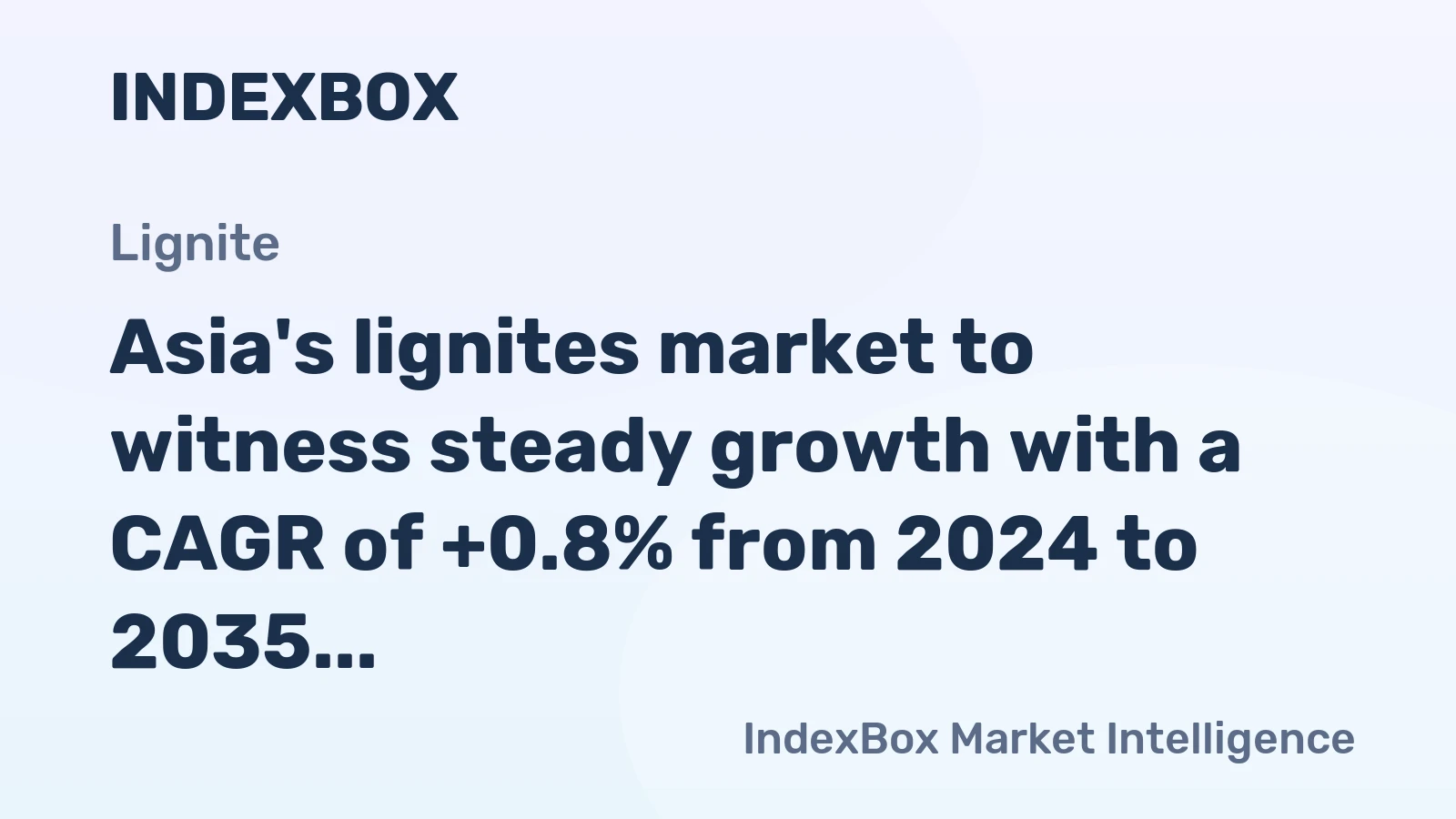 Asia's lignites market to witness steady growth with a CAGR of +0.8% from 2024 to 2035