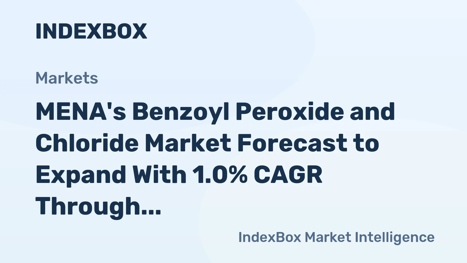 MENA's Benzoyl Peroxide and Chloride Market Forecast to Expand With 1.0% CAGR Through 2035
