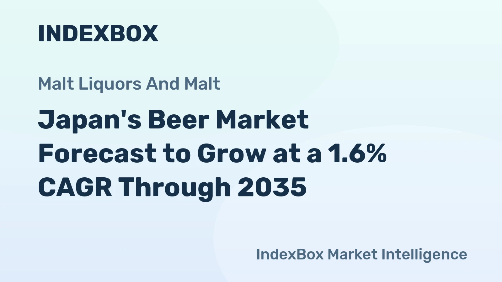Japan's Beer Market Forecast to Grow at a 1.6% CAGR Through 2035