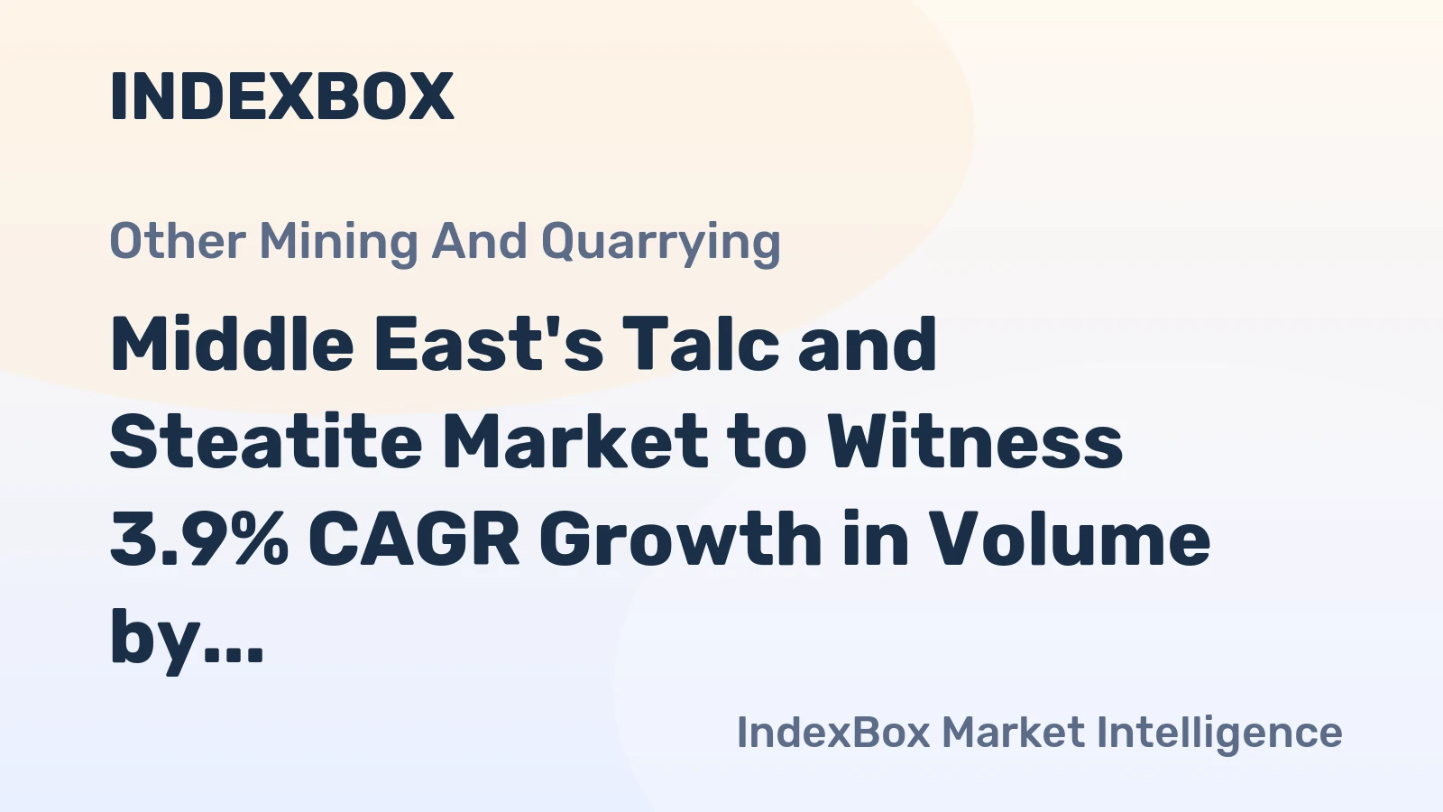 Middle East's Talc and Steatite Market to Witness 3.9% CAGR Growth in Volume by 2035, Reaching 1.2M Tons
