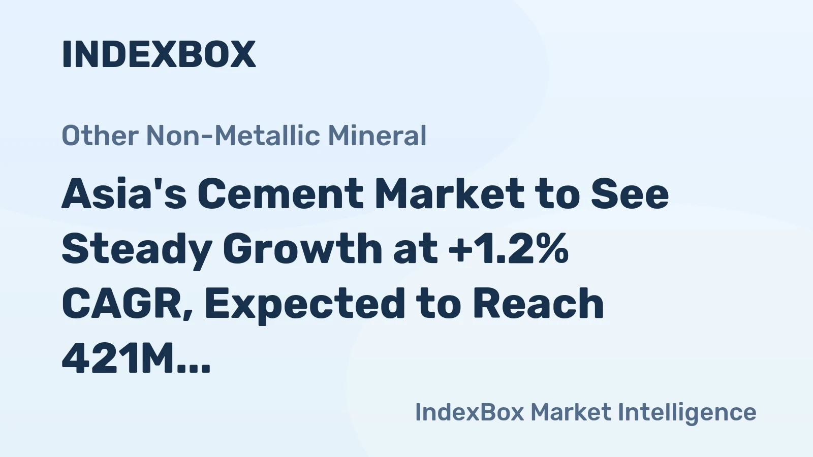 Asia's Cement Market to See Steady Growth at +1.2% CAGR, Expected to Reach 421M Tons by 2035