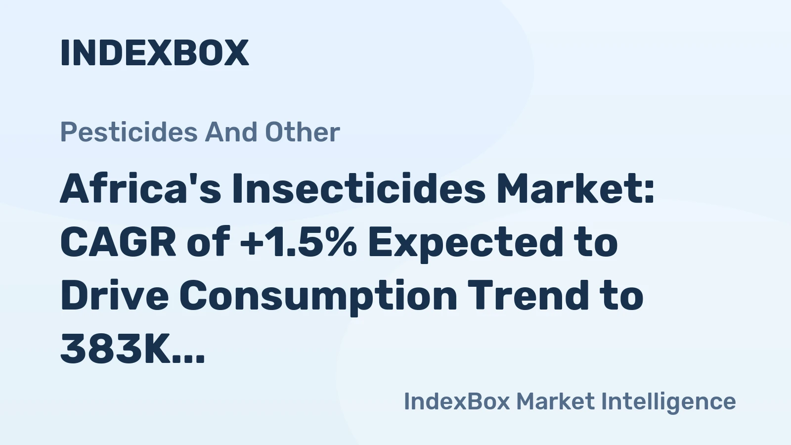 Africa's Insecticides Market: CAGR of +1.5% Expected to Drive Consumption Trend to 383K Tons by 2035